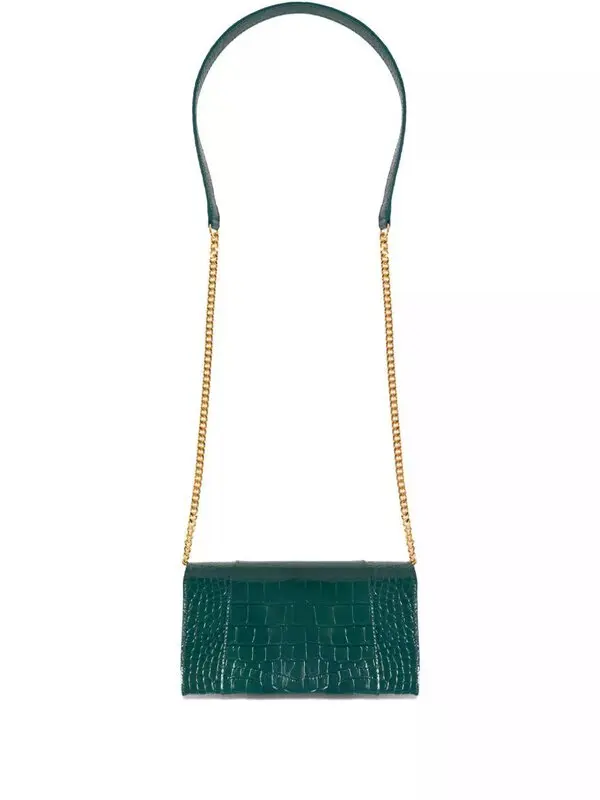 Balenciaga Croc-embossed Chain Crossbody Bag