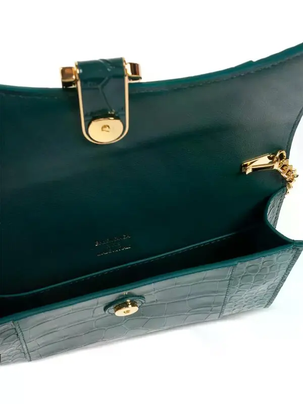 Balenciaga Croc-embossed Chain Crossbody Bag