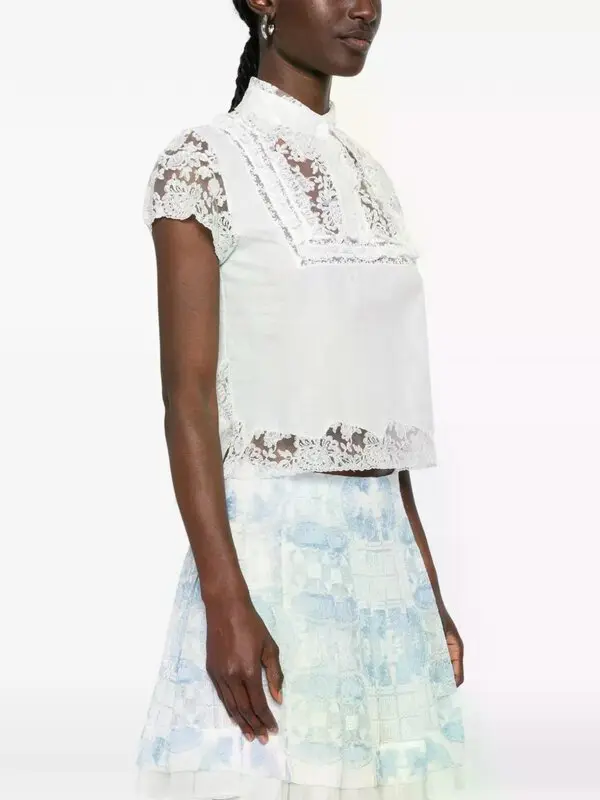Ermanno Scervino Short Sleeve Lace Blouse