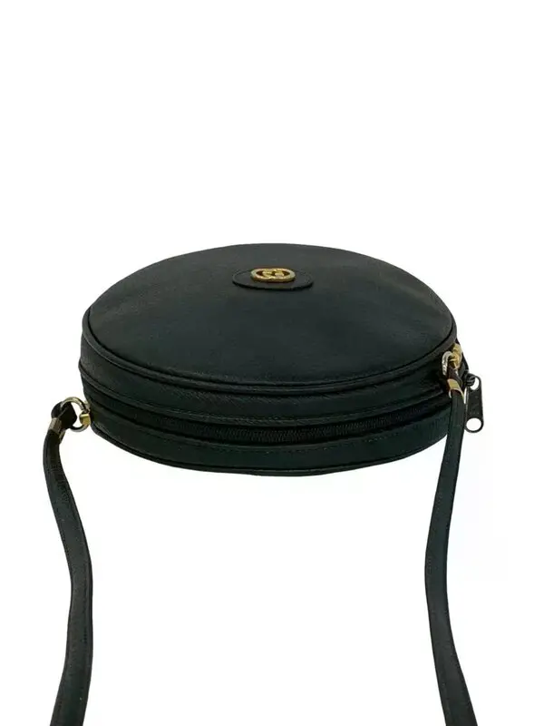 Gucci Calfskin Interlocking G Round Crossbody Bag - Black