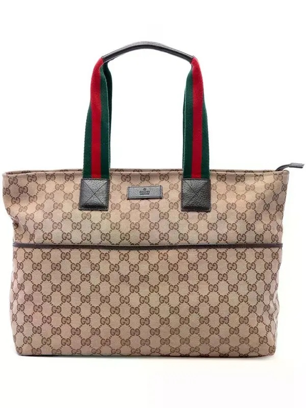 Gucci Gg Canvas Web Tote Bag