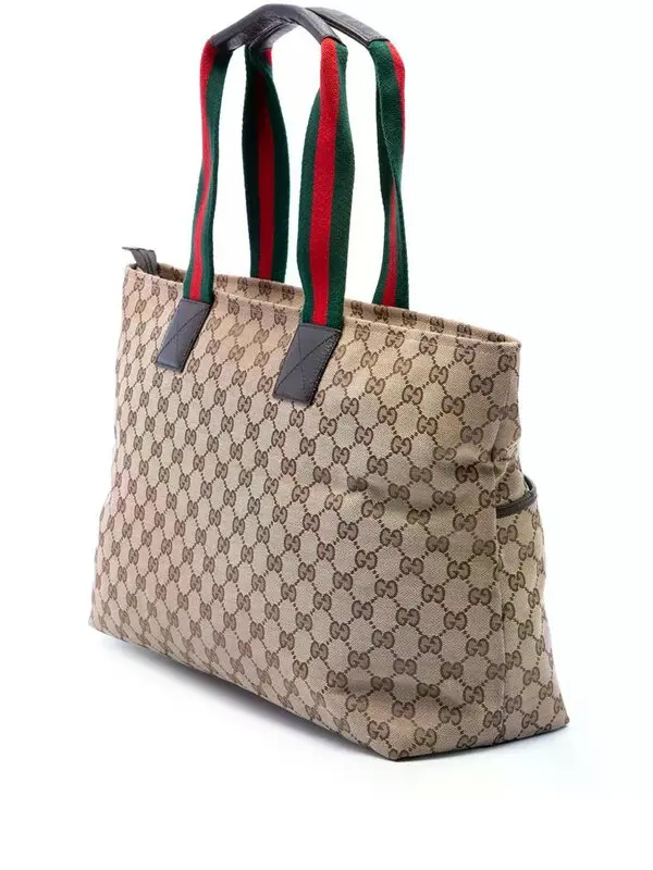 Gucci Gg Canvas Web Tote Bag
