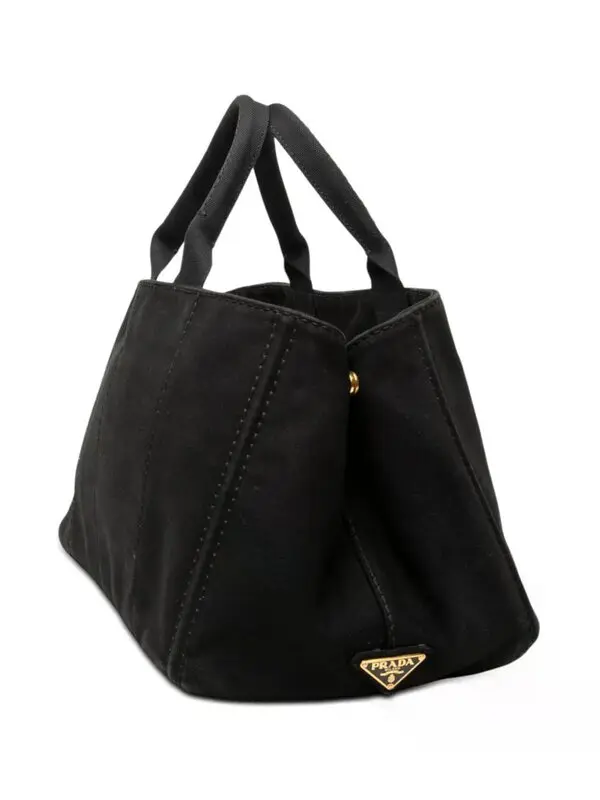 Prada Canapa Logo Satchel - Black