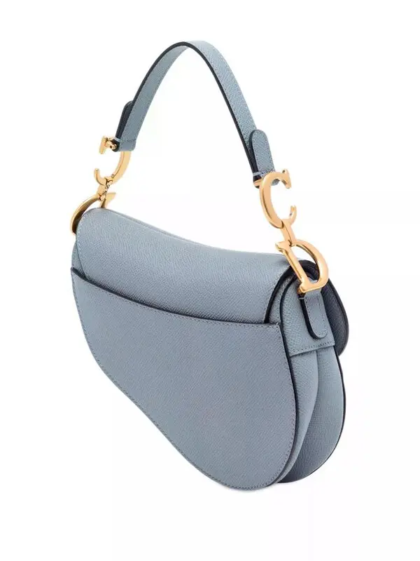 Dior Grained Calfskin Saddle Bag Shoulder Bag - Blue
