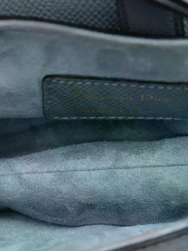 Dior Grained Calfskin Saddle Bag Shoulder Bag - Blue