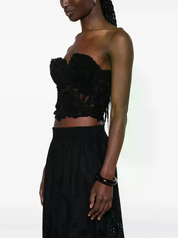 Ermanno Scervino Lace Embroidered Strapless Top