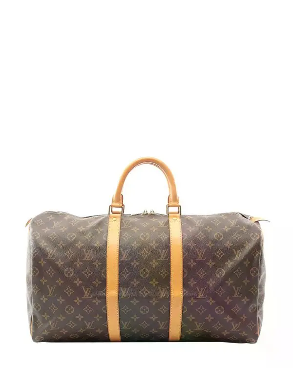 LOUIS VUITTON Monogram Keepall 50 Travel Bag - Brown