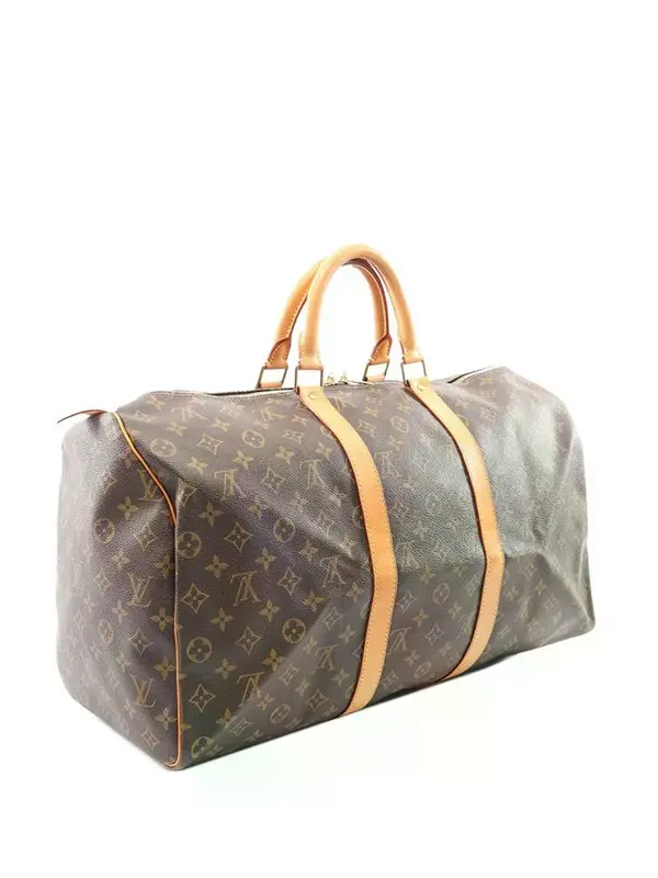 LOUIS VUITTON Monogram Keepall 50 Travel Bag - Brown