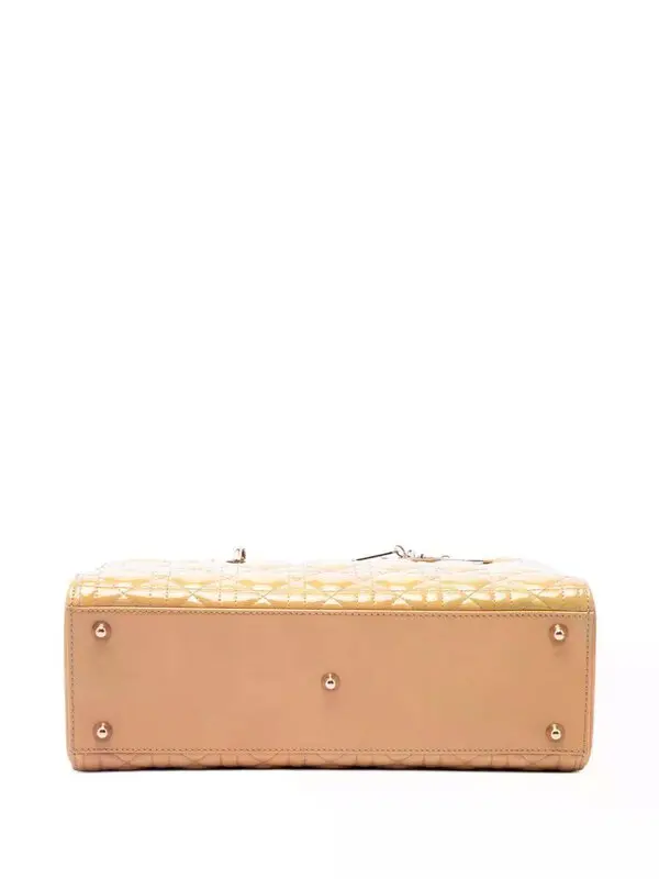 Dior Large Patent Cannage Lady Satchel - Neutrals
