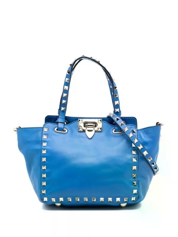 Valentino Garavani Rockstud Trapeze Satchel - Blue