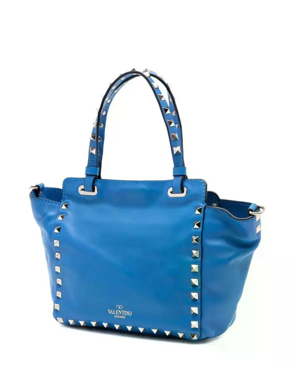Valentino Garavani Rockstud Trapeze Satchel - Blue