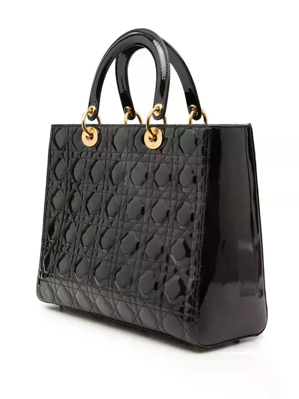 Dior Patent Cannage Lady Satchel - Black