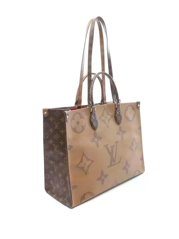 LOUIS VUITTON Monogram Reverse Giant Onthego Gm Satchel - Brown