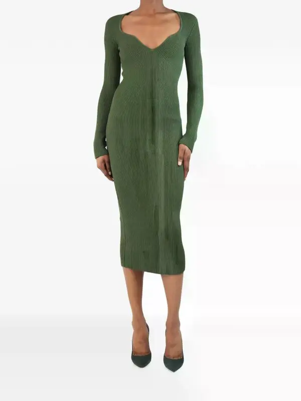 Khaite Alessandra Ribbed Knit Midi Dress