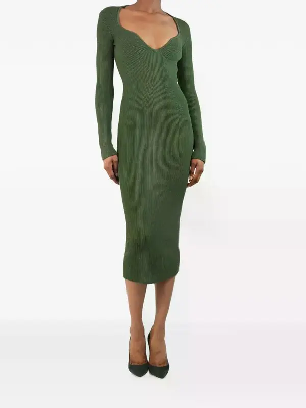 Khaite Alessandra Ribbed Knit Midi Dress