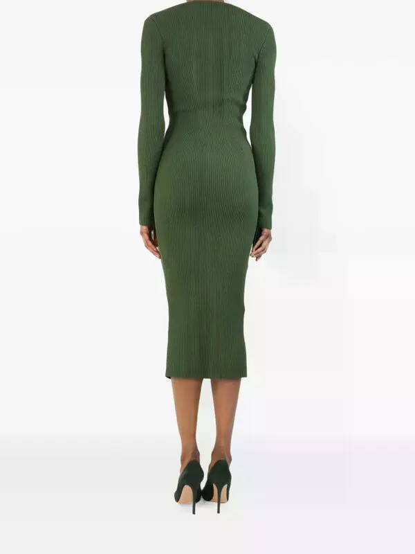 Khaite Alessandra Ribbed Knit Midi Dress
