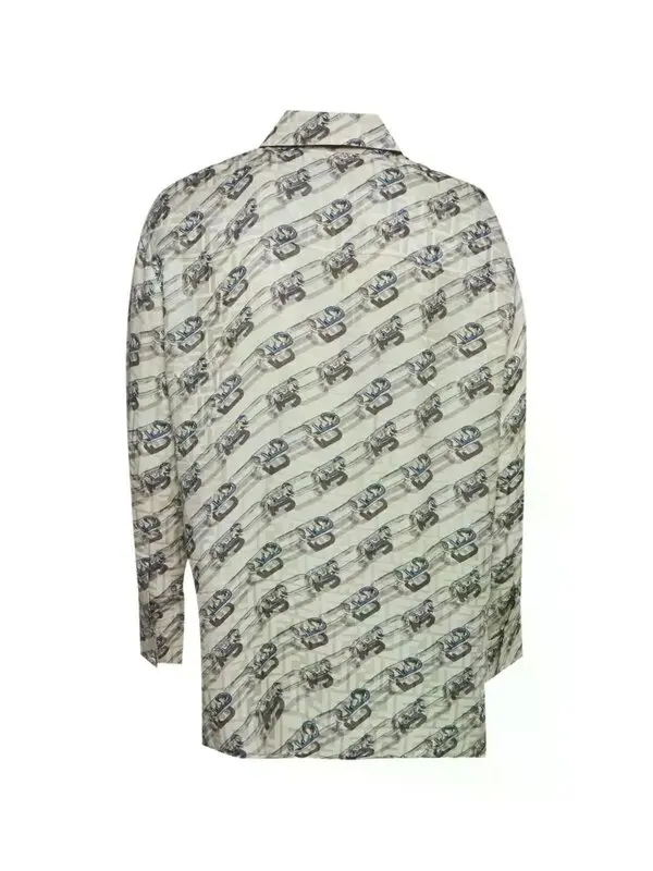 Fendi Silk Jacquard-print Shirt - Neutrals