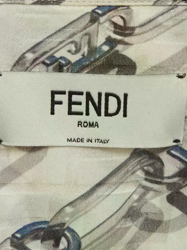 Fendi Silk Jacquard-print Shirt - Neutrals
