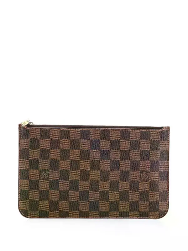 LOUIS VUITTON Neverfull Pochette Damier Large Pouch - Brown