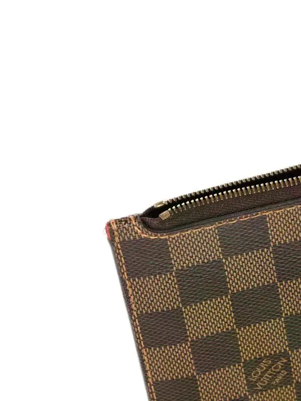 LOUIS VUITTON Neverfull Pochette Damier Large Pouch - Brown