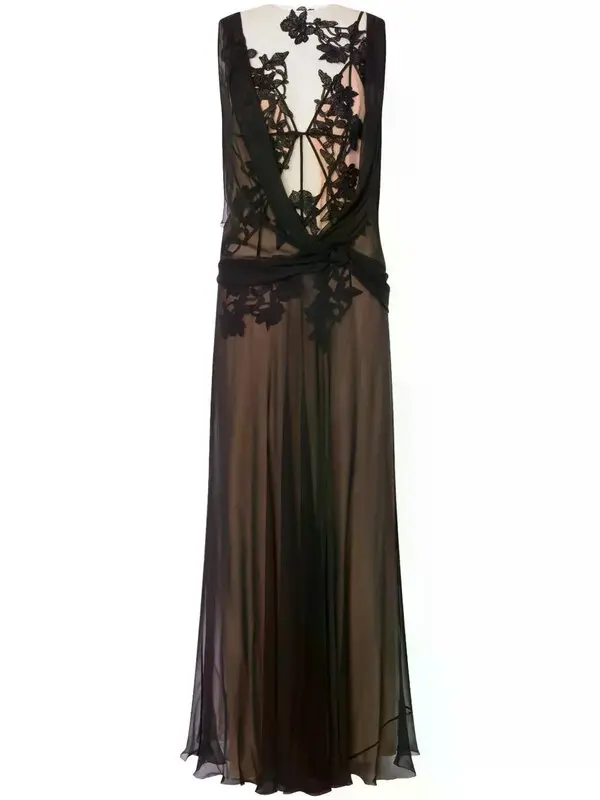 Alberta Ferretti Sleeveless Silk Maxi Dress