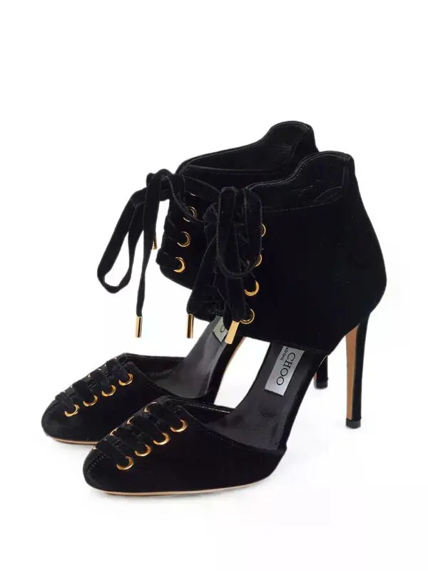 JIMMY CHOO Mari Lace-up Heeled Pumps