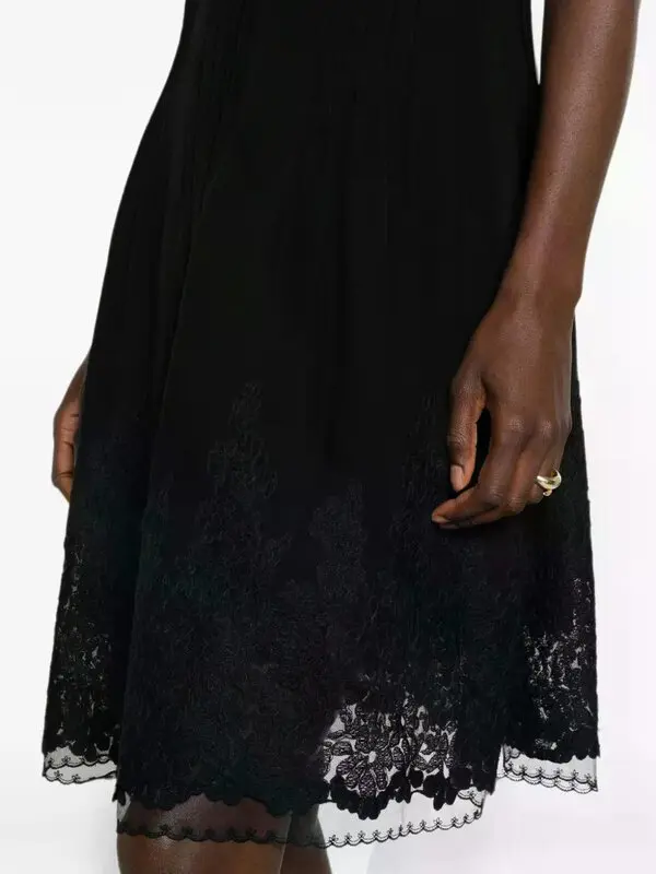Ermanno Scervino Lace-trimmed Pleated Midi Dress