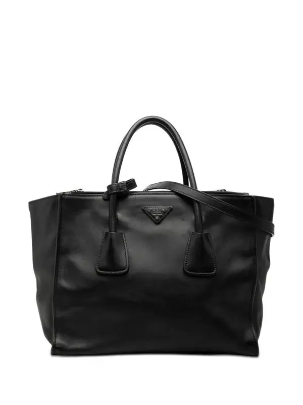 Prada Glace Calf Twin Pocket Double Handle Satchel