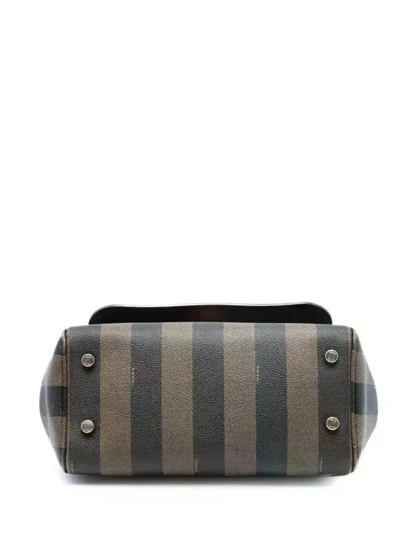 Fendi Pequin Coated Canvas And Leather Silvana Satchel - Brown