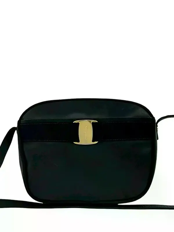 FERRAGAMO Calfskin Vara Crossbody Bag - Blue