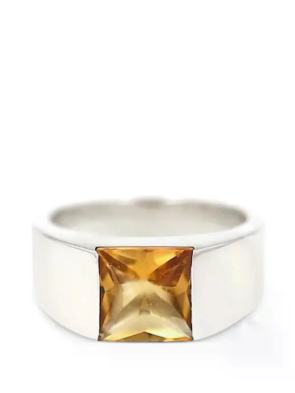 Cartier 1997 Tank Citrine Ring - Silver