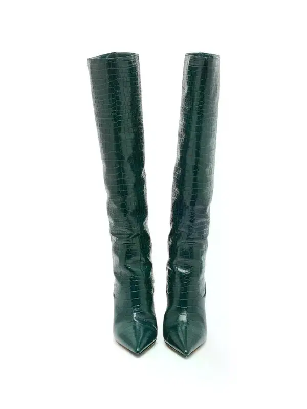 JIMMY CHOO Mavis Croc-embossed Leather Boots