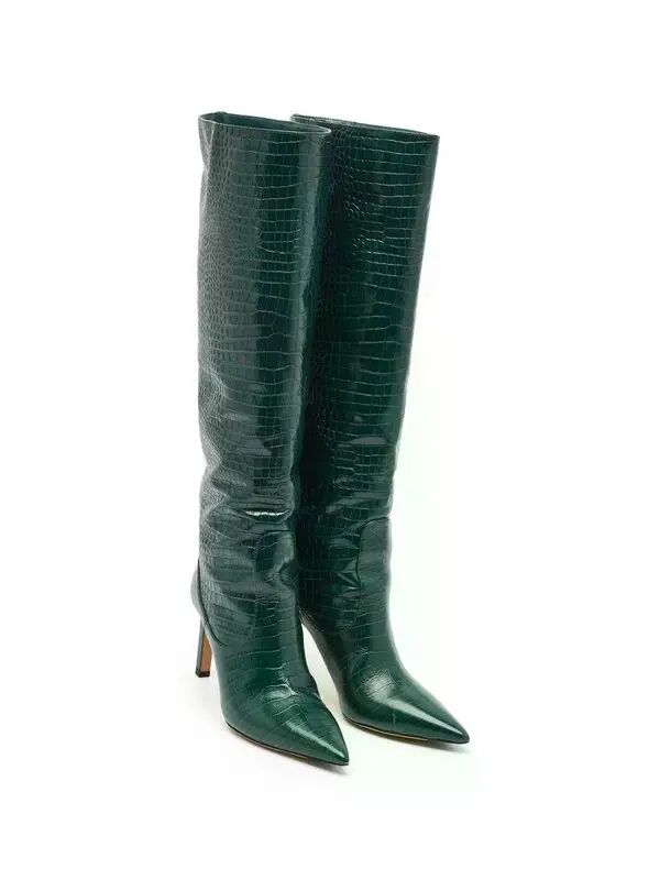 JIMMY CHOO Mavis Croc-embossed Leather Boots