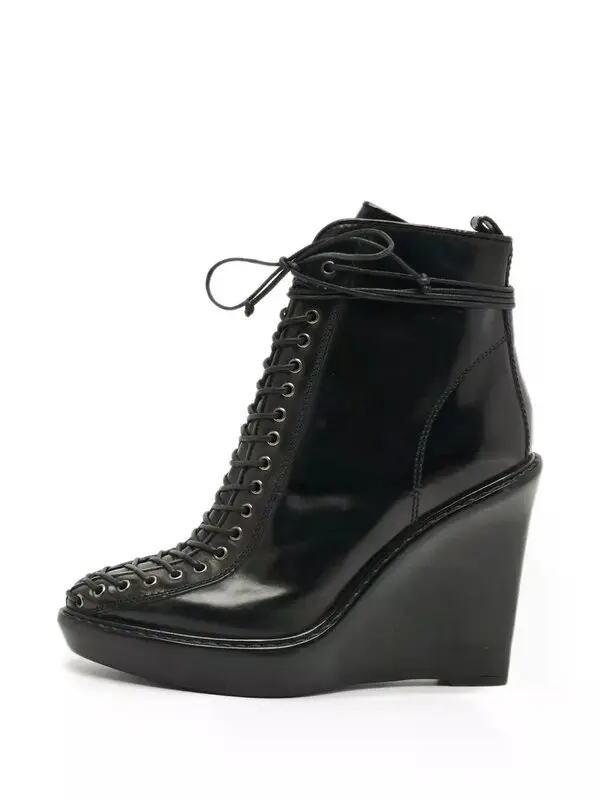Givenchy Leather Lace-up Wedge Ankle Boots