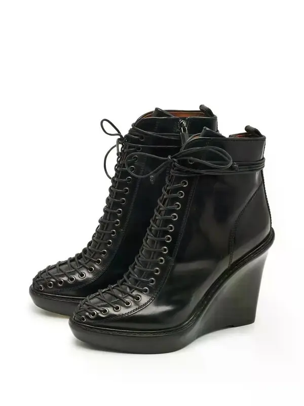 Givenchy Leather Lace-up Wedge Ankle Boots