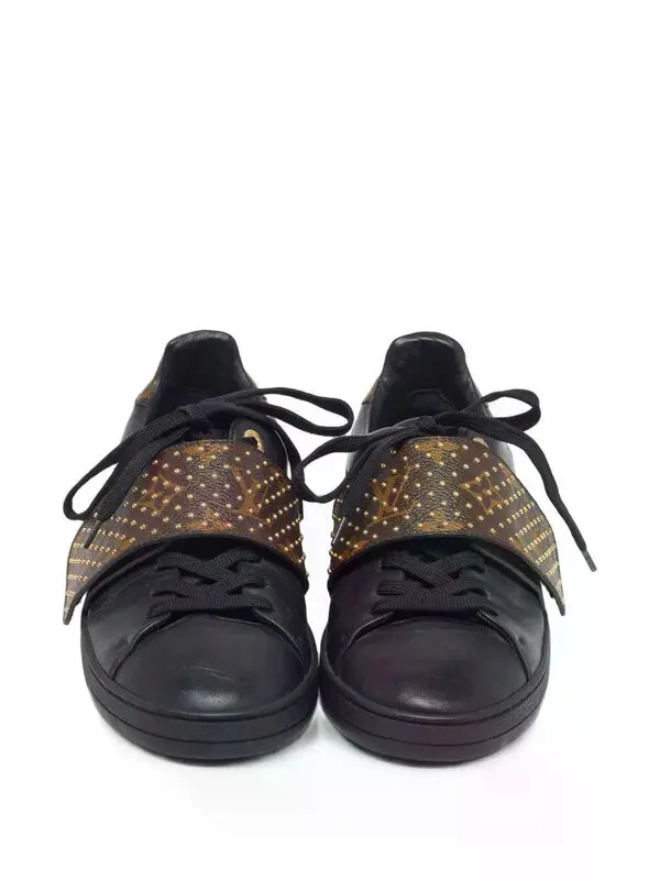 LOUIS VUITTON Monogram Studded Front Row Sneakers
