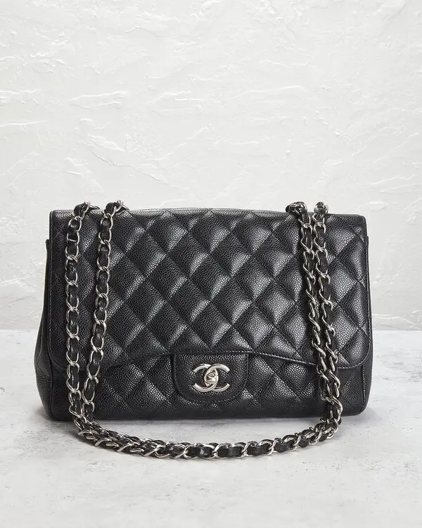 FWRD RENEW Chanel Caviar Jumbo Classic Flap Bag