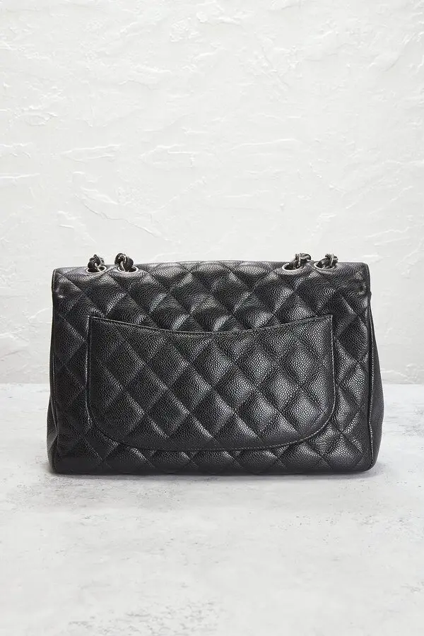 Chanel Jumbo Classic Flap Bag In Caviar Leather