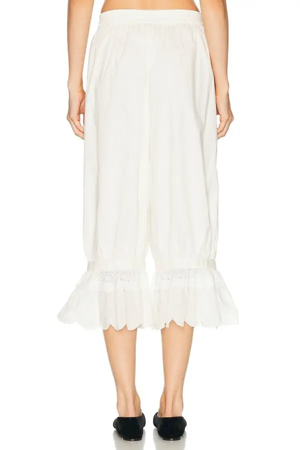 Staud Renzo Poplin Pant With Lace Hem