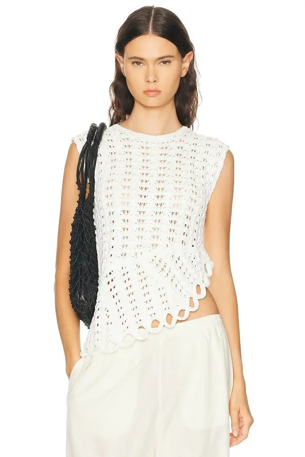 Loulou De Saison Saez Asymmetric Sleeveless Top - Ivory