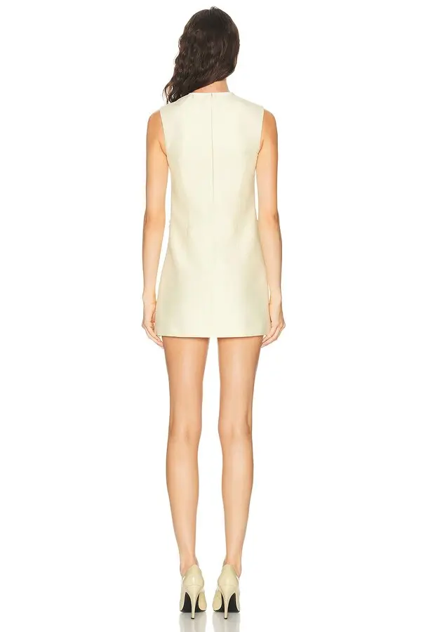 SELF-PORTRAIT Taffeta Bow Mini Dress - Yellow