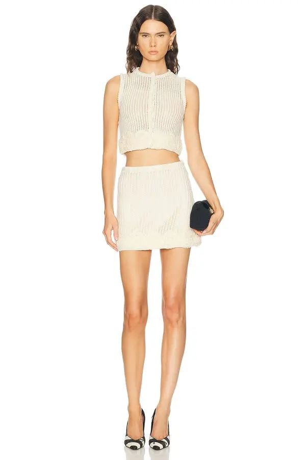 SELF-PORTRAIT Crochet Flower Knit Top