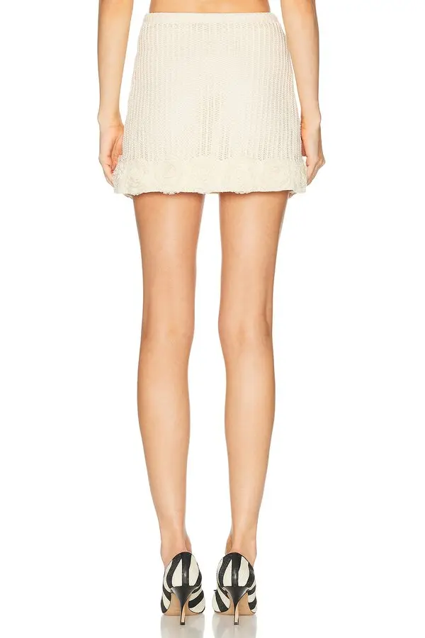 SELF-PORTRAIT Crochet Flower Knit Mini Skirt