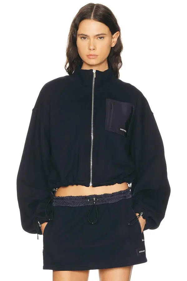 Miu Miu Felpa Nylon Jacket - Bleu