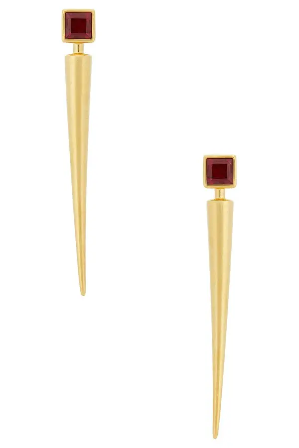 JIL SANDER Spike Earrings In Metallic - Gold