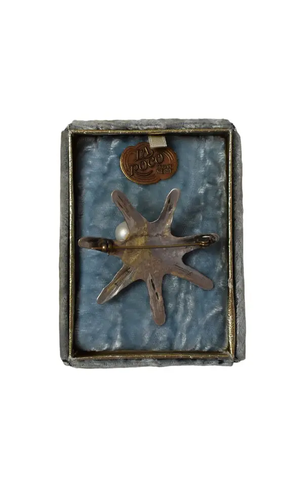 LUCIA ZOLEA Sterling Sea Star Pearl Brooch
