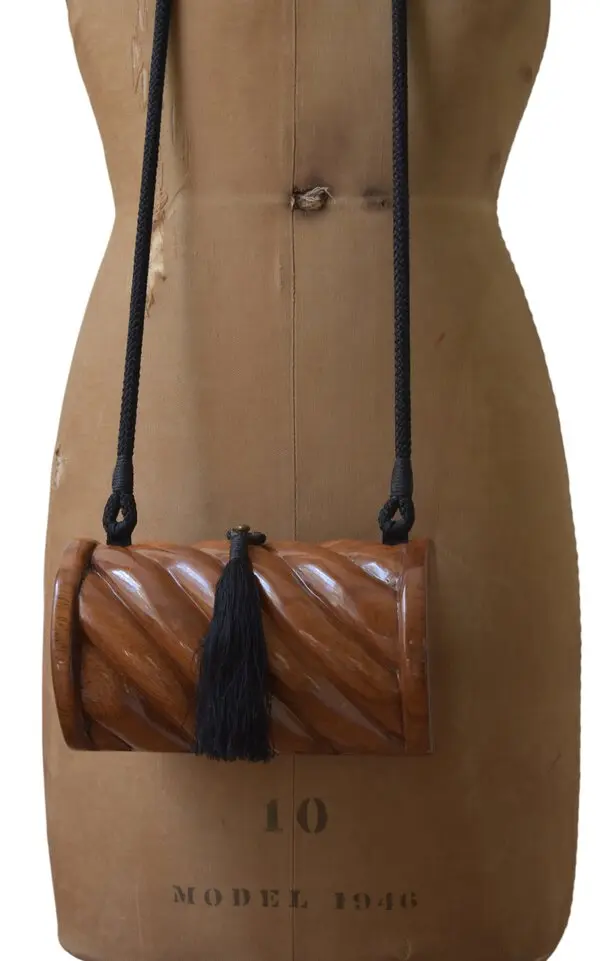 LUCIA ZOLEA Timmy Woods Ribbed Tasseled Purse