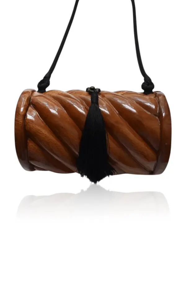 LUCIA ZOLEA Timmy Woods Ribbed Tasseled Purse