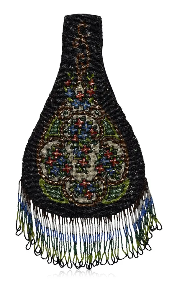 LUCIA ZOLEA 1920s Floral Beaded Fringed Purse - Multi