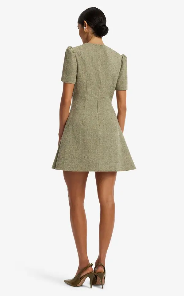 LEO LIN Elyse Wool Short Sleeve Mini Dress